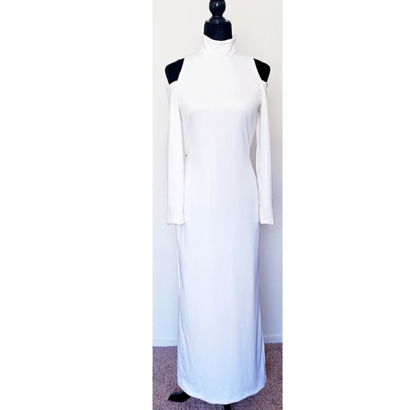 Dresses | White Cut Out Shoulder Dress | Poshmark